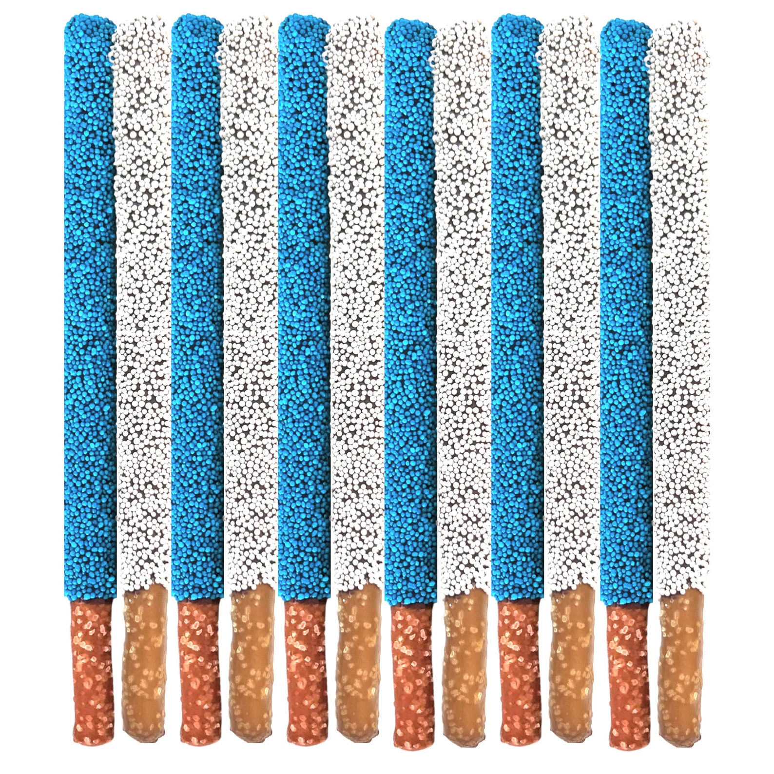 Baby Shower Chocolate Pretzel Rods - Boy Blue & White / Sprinkle ...