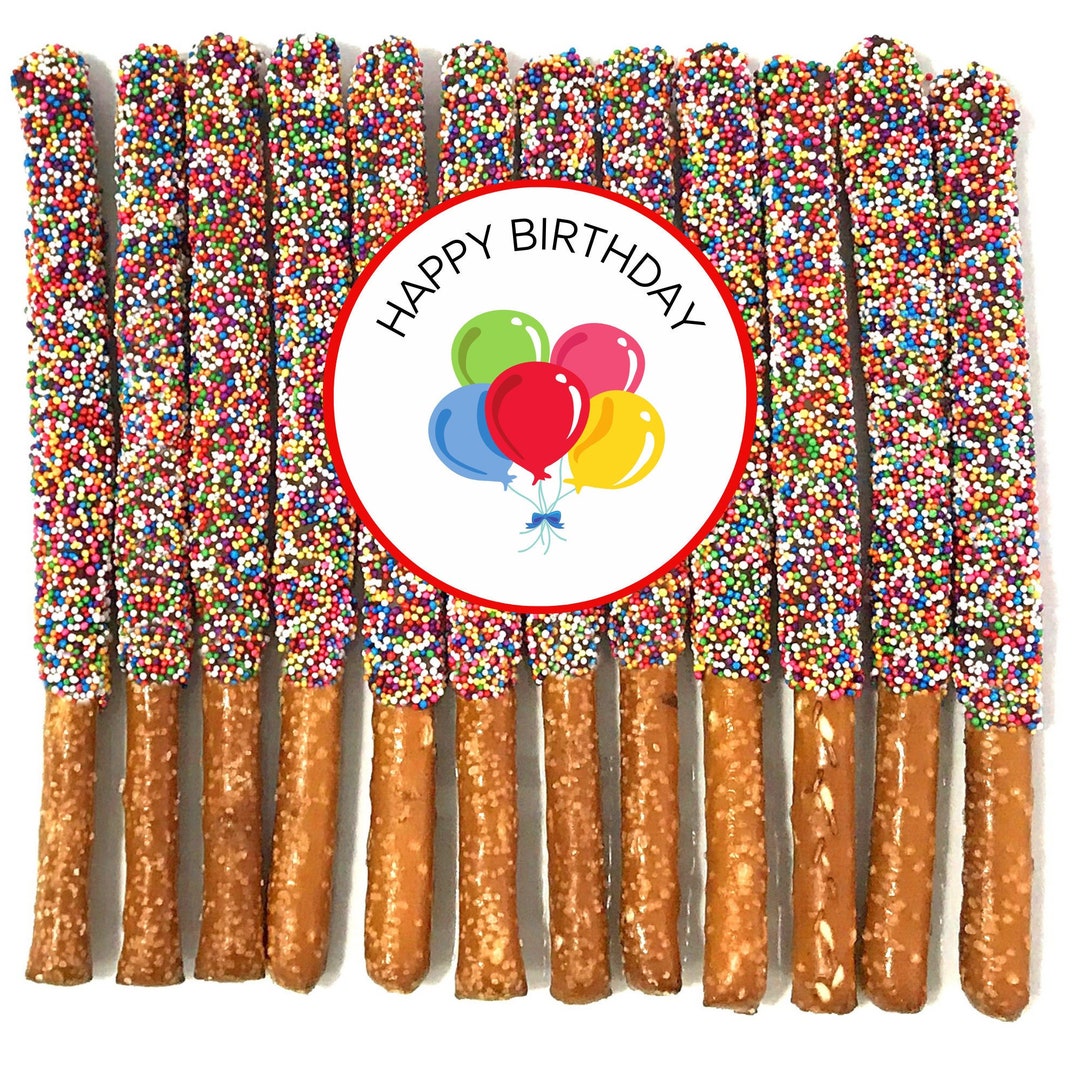 Happy Birthday Chocolate Pretzel Rods - Etsy