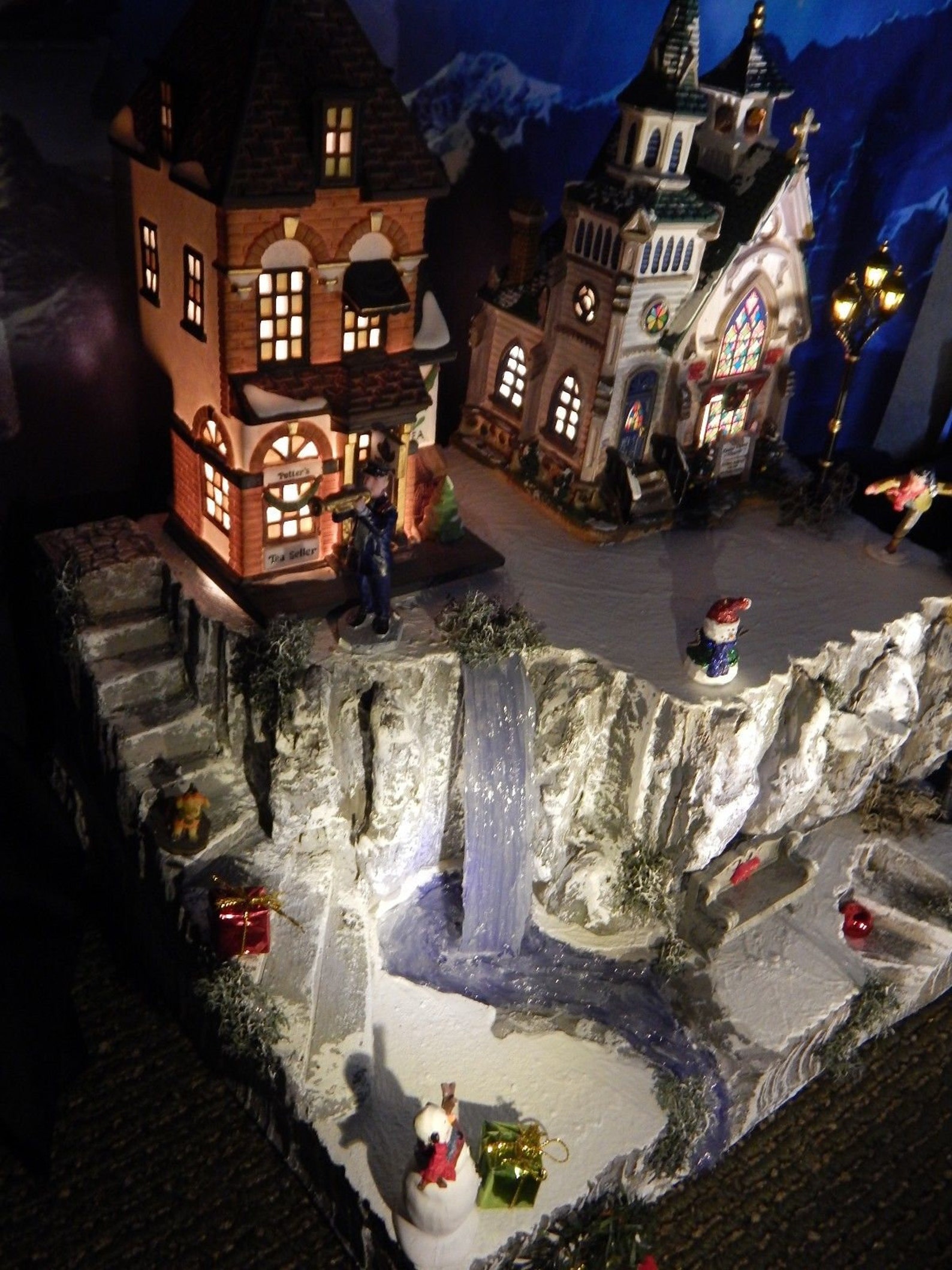 WATERFALL Pond & Stairs Christmas Village Display Platform - Etsy