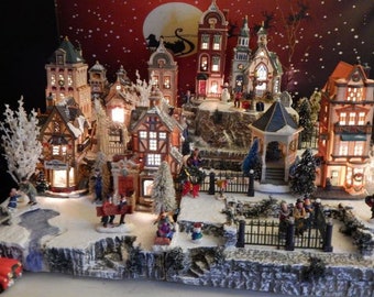 HUGE mega Series Christmas MULTI LEVEL Platform Village Display Base ...