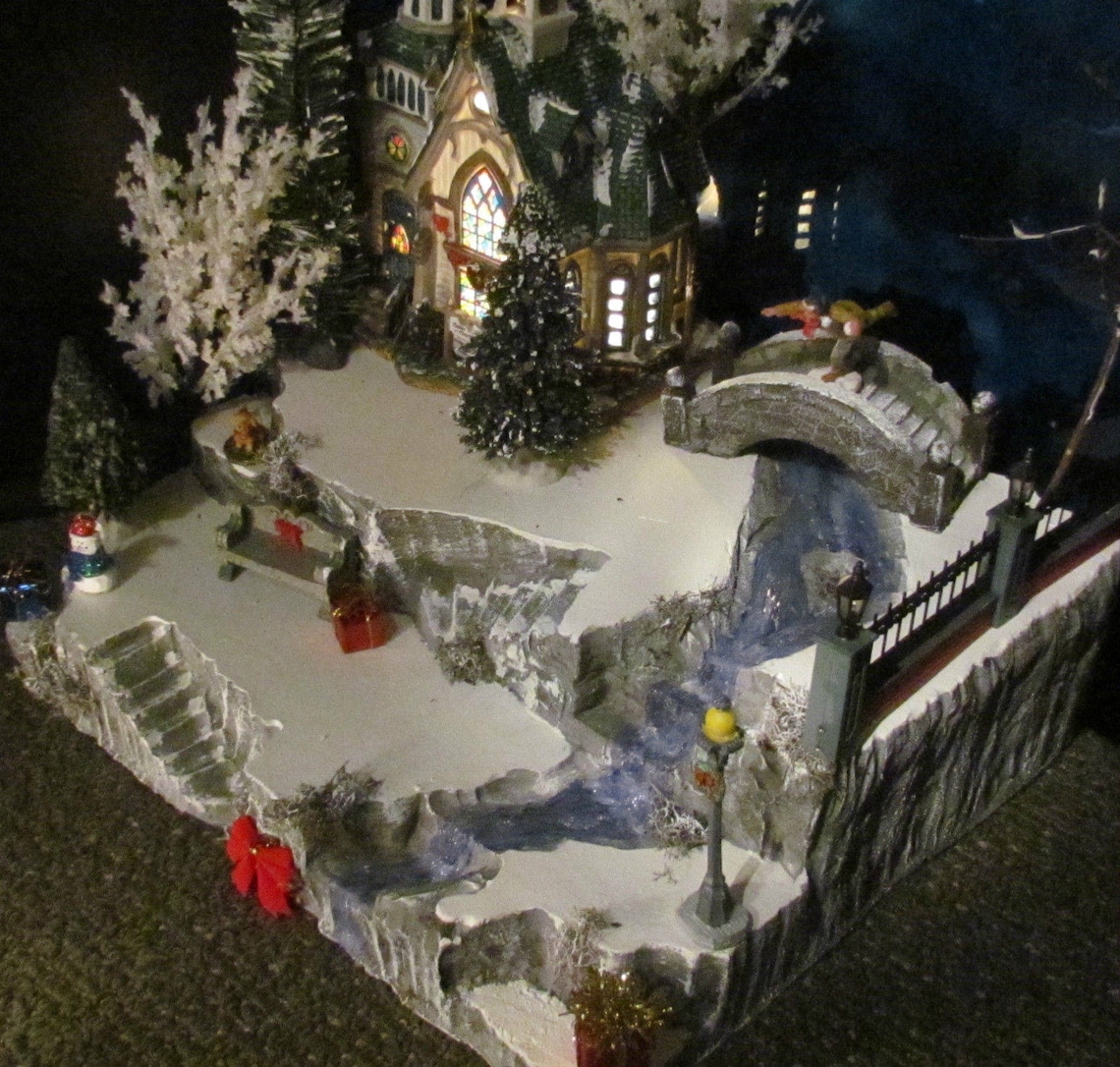 CREEK Christmas VILLAGE DISPLAY Base for Dept 56 Lemax - Etsy