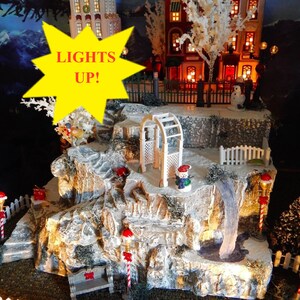 Windy Cliff Tall LIGHTED Cave, Christmas Village Display Base Platform ...