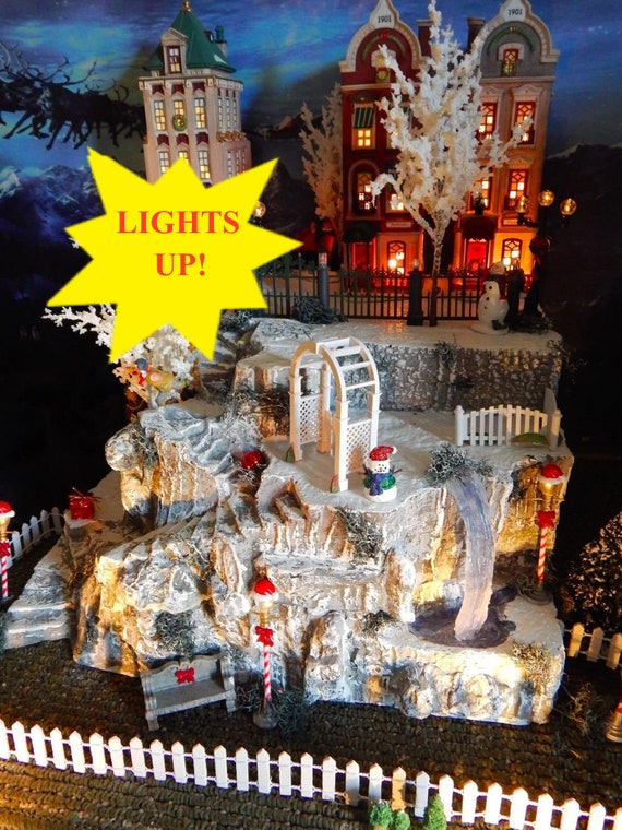 Windy Cliff Tall LIGHTED Cave Christmas Village Display Base - Etsy