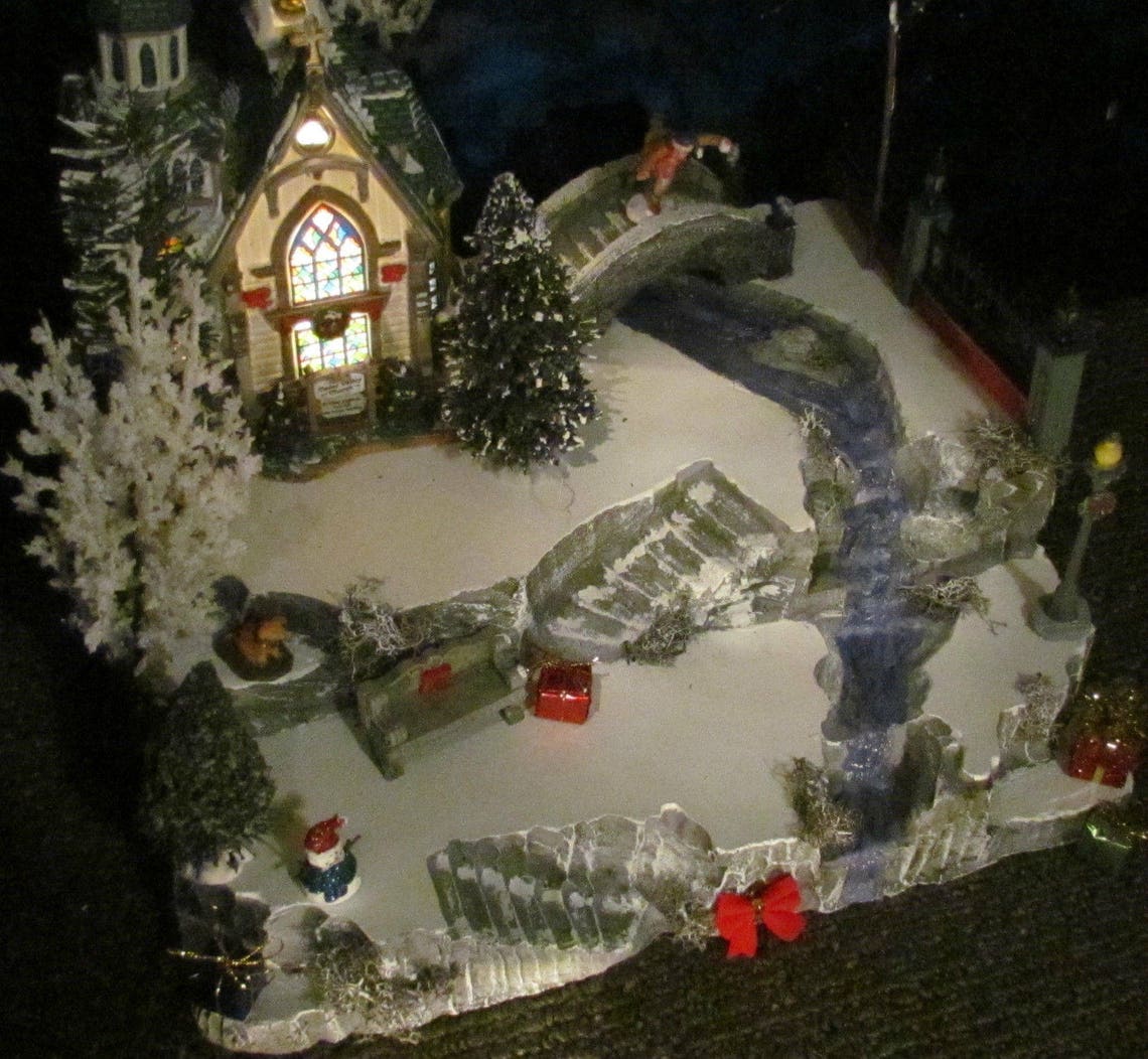 CREEK Christmas VILLAGE DISPLAY Base for Dept 56 Lemax - Etsy