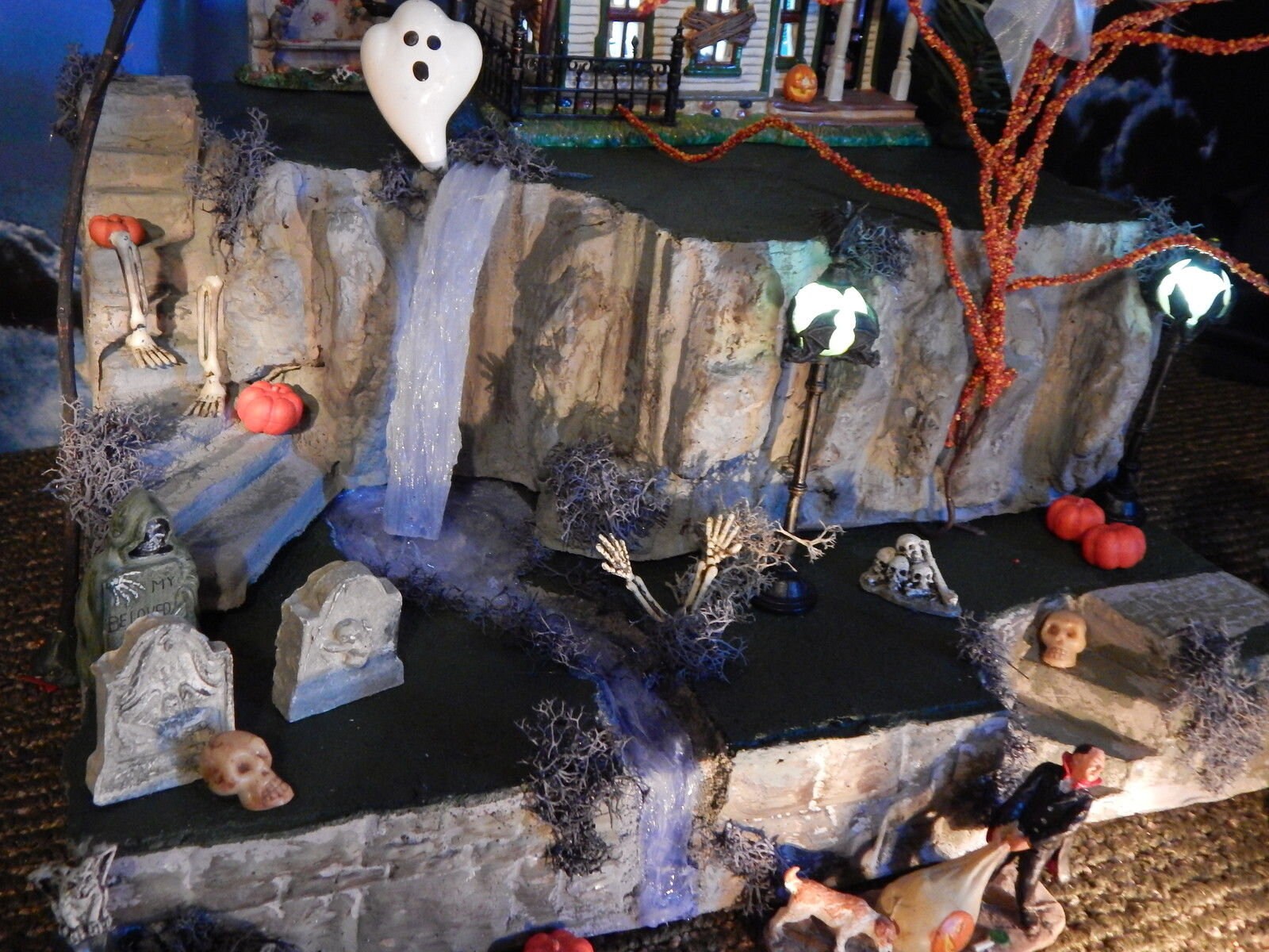 Haunted 2 WATERFALLS Halloween Village 2 Pc DISPLAY Platform - Etsy