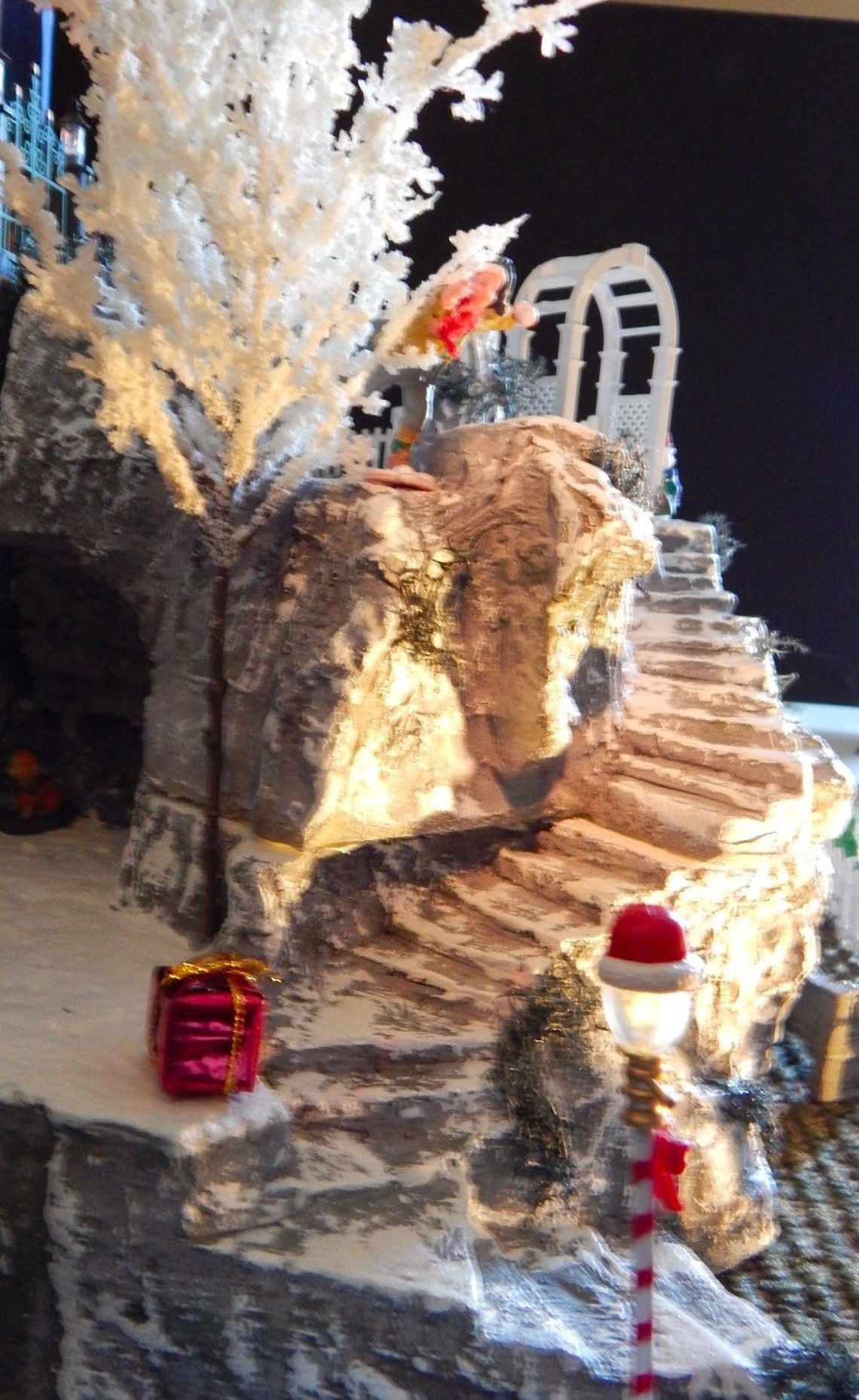 Windy Cliff Tall LIGHTED Cave Christmas Village Display Base - Etsy