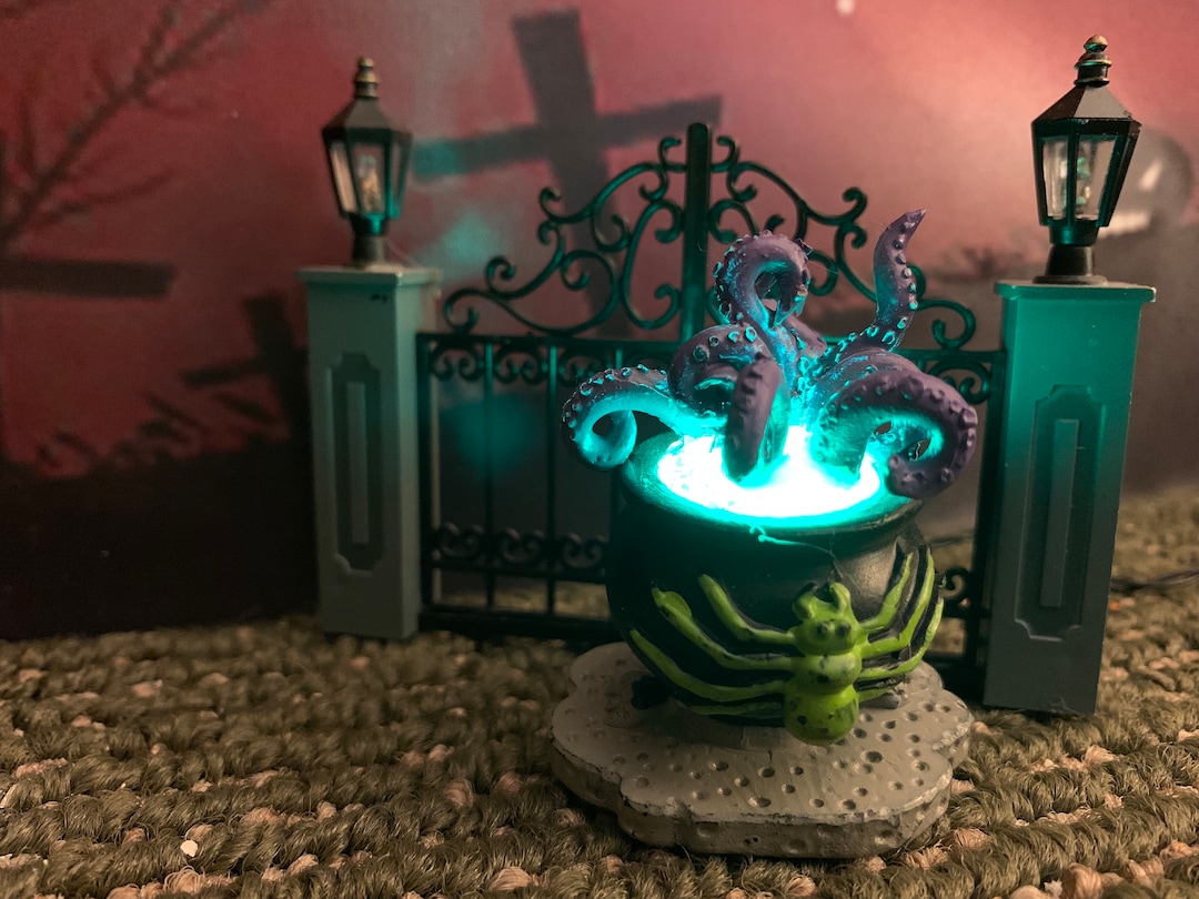 Mini Spider Lighted CAULDRON for Dept 56 Lemax VILLAGE Display ...