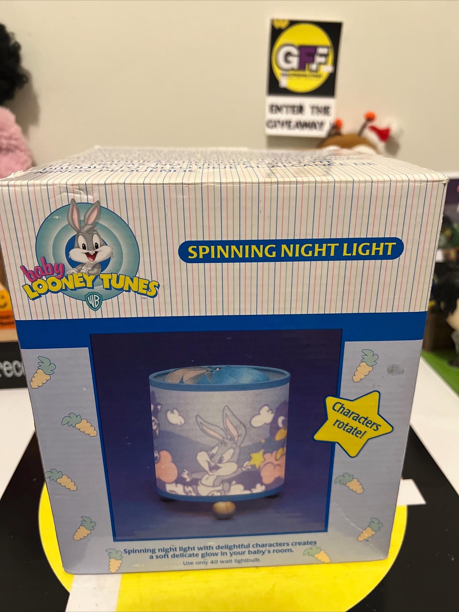 Baby Looney Tunes Spinning Night Light Room Lamp Vtg NOB & Wall Border ...
