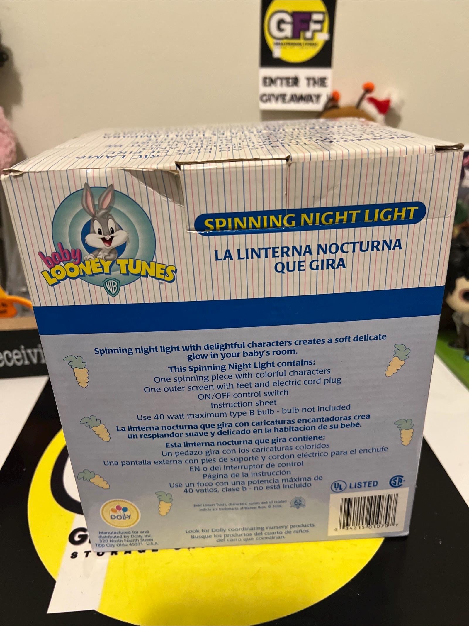 Baby Looney Tunes Spinning Night Light Room Lamp Vtg NOB & Wall Border ...