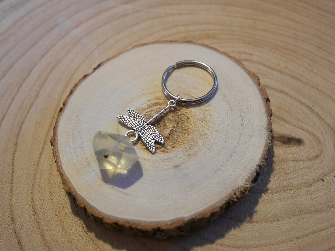 Odonata Lemon Jade Keychain With a Superb Rough Stone - Etsy UK