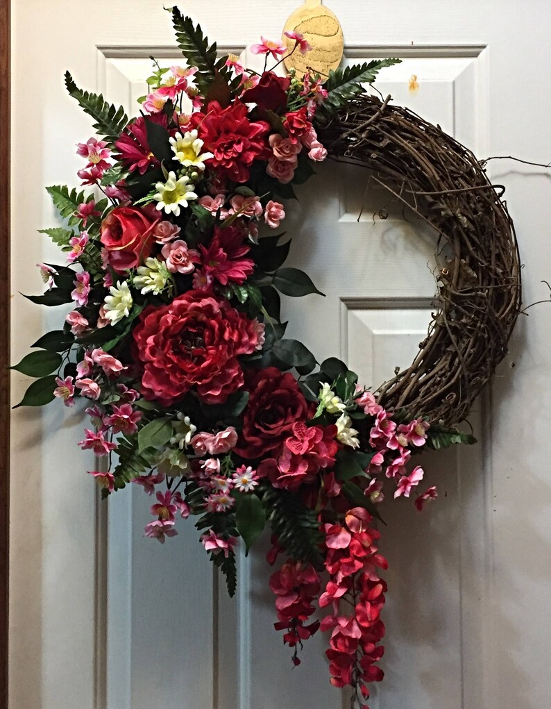 Floral Decor Floral Wreath Spring Decor Spring Wreath | Etsy