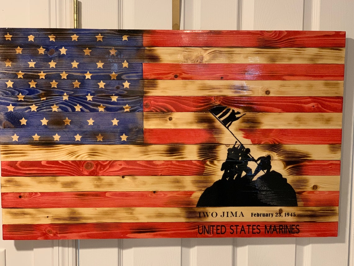 Flag Decor,military Decor, Marine Gift Idea, Iwo Jima, American Flag ...