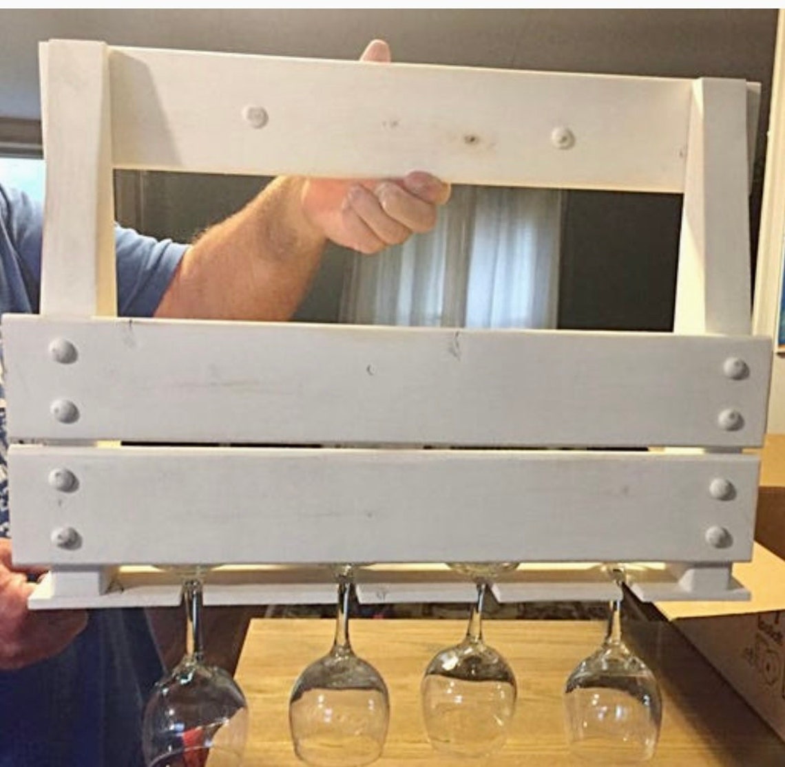 Wine Decor Wooden Wine & Glass Rack Wine Rack Wooden Decor - Etsy