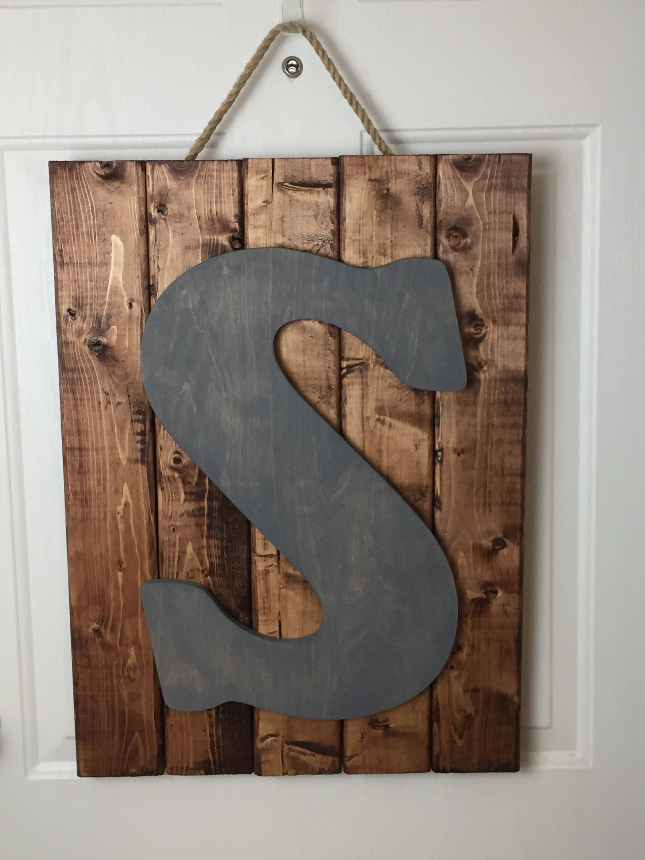 Wooden Initial Decor Rustic Farmhouse Decor Initial Art | Etsy