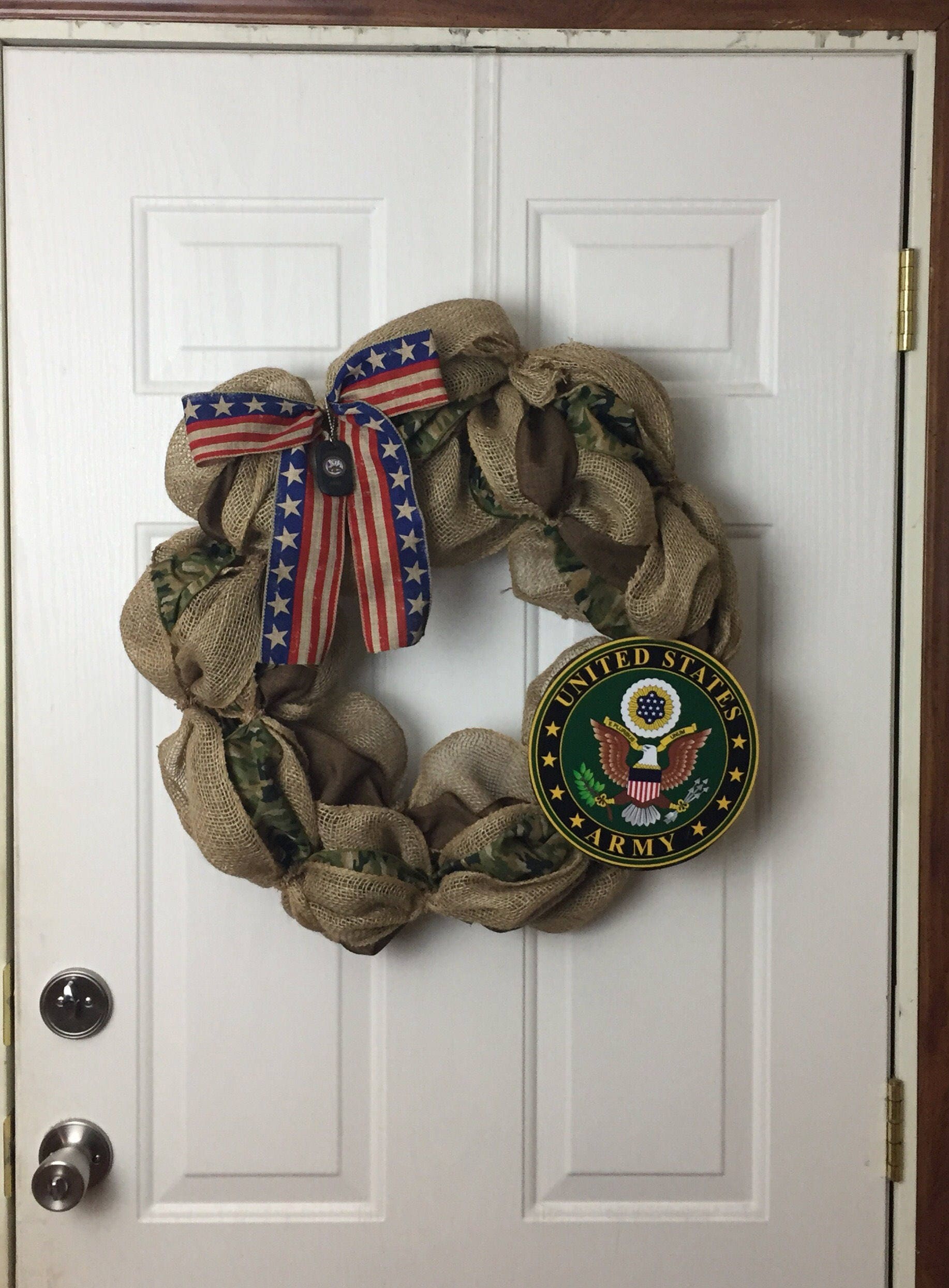 Burlap Wreath Military Wreath Patriotic Wreath Everyday | Etsy