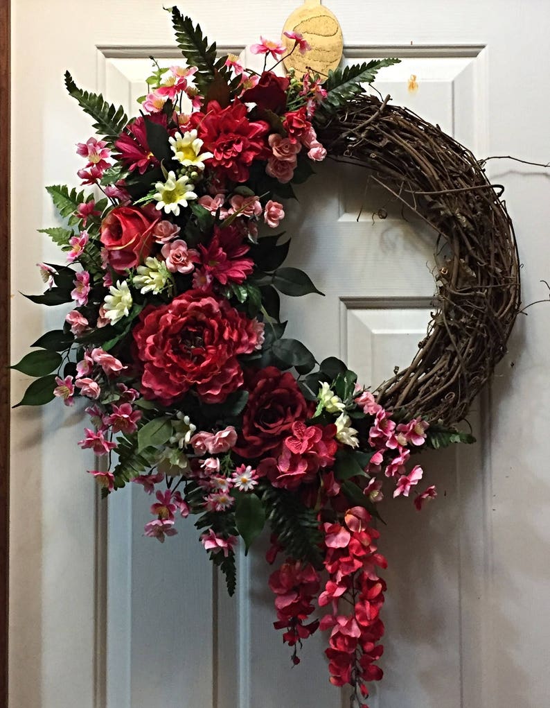 Floral Decor Floral Wreath Spring Decor Spring Wreath | Etsy