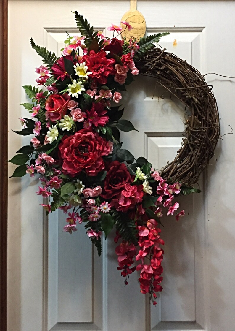 Floral Decor Floral Wreath Spring Decor Spring Wreath | Etsy