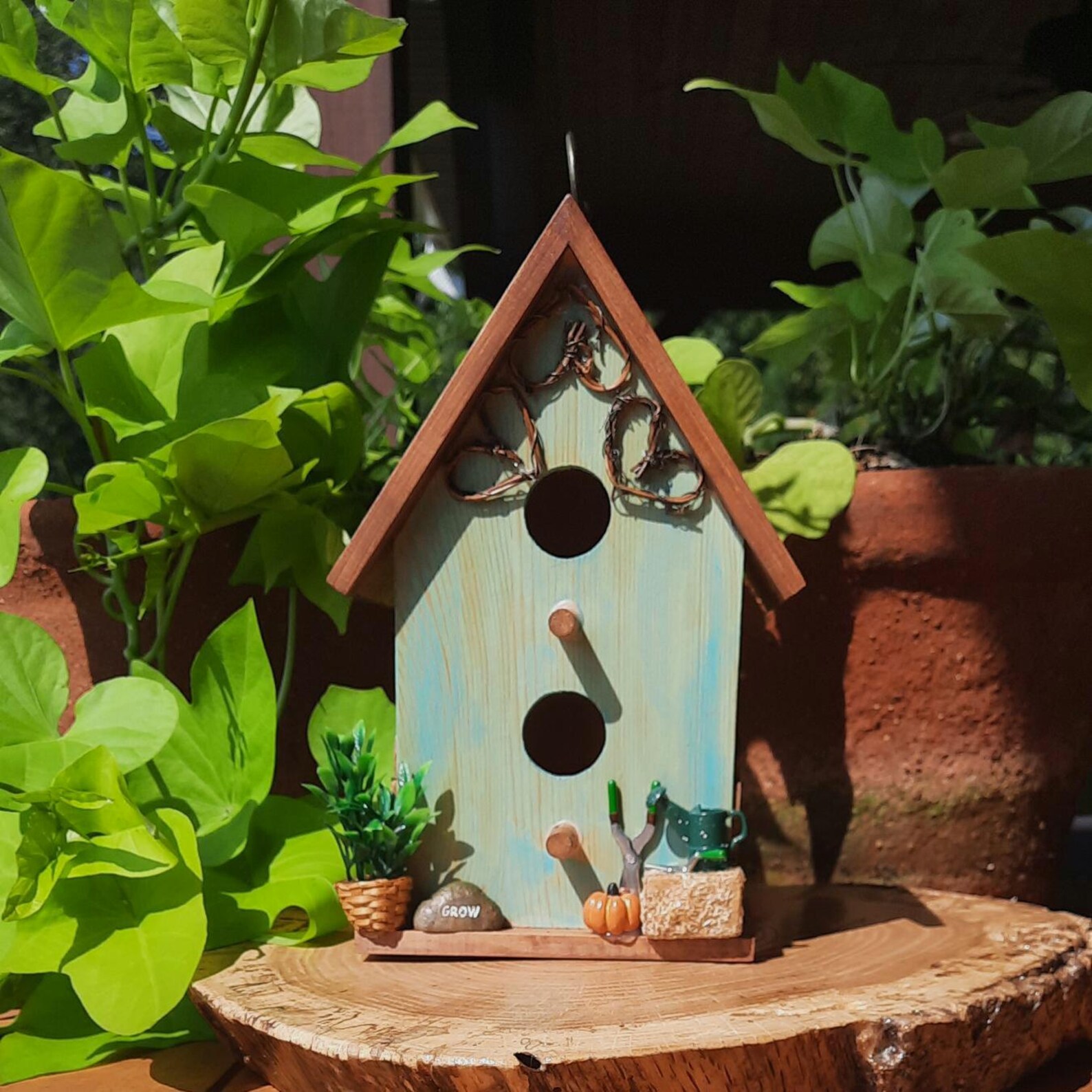 Garden Shed Birdhouse, Rustic, Blue Farmhouse - Etsy