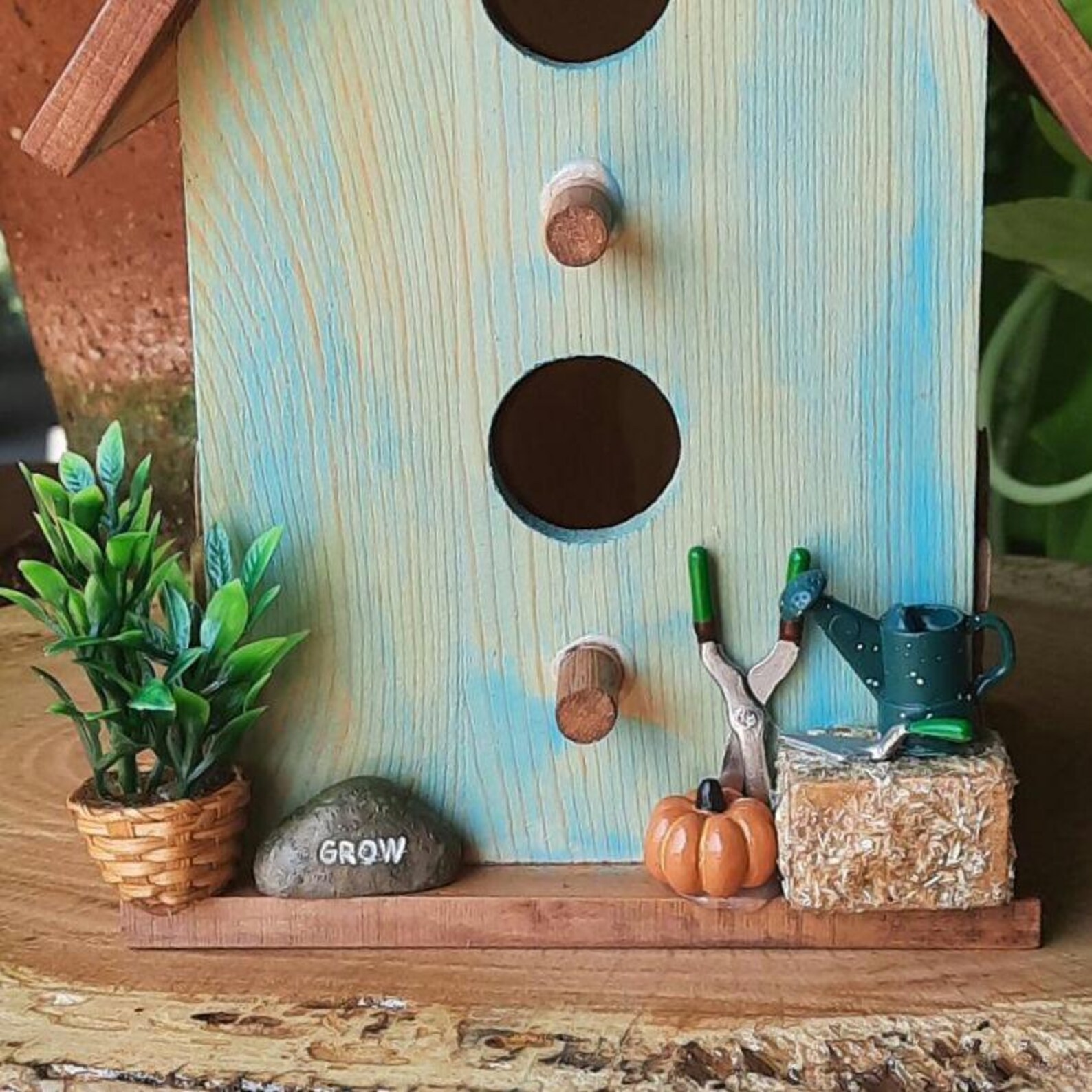 Garden Shed Birdhouse, Rustic, Blue Farmhouse - Etsy