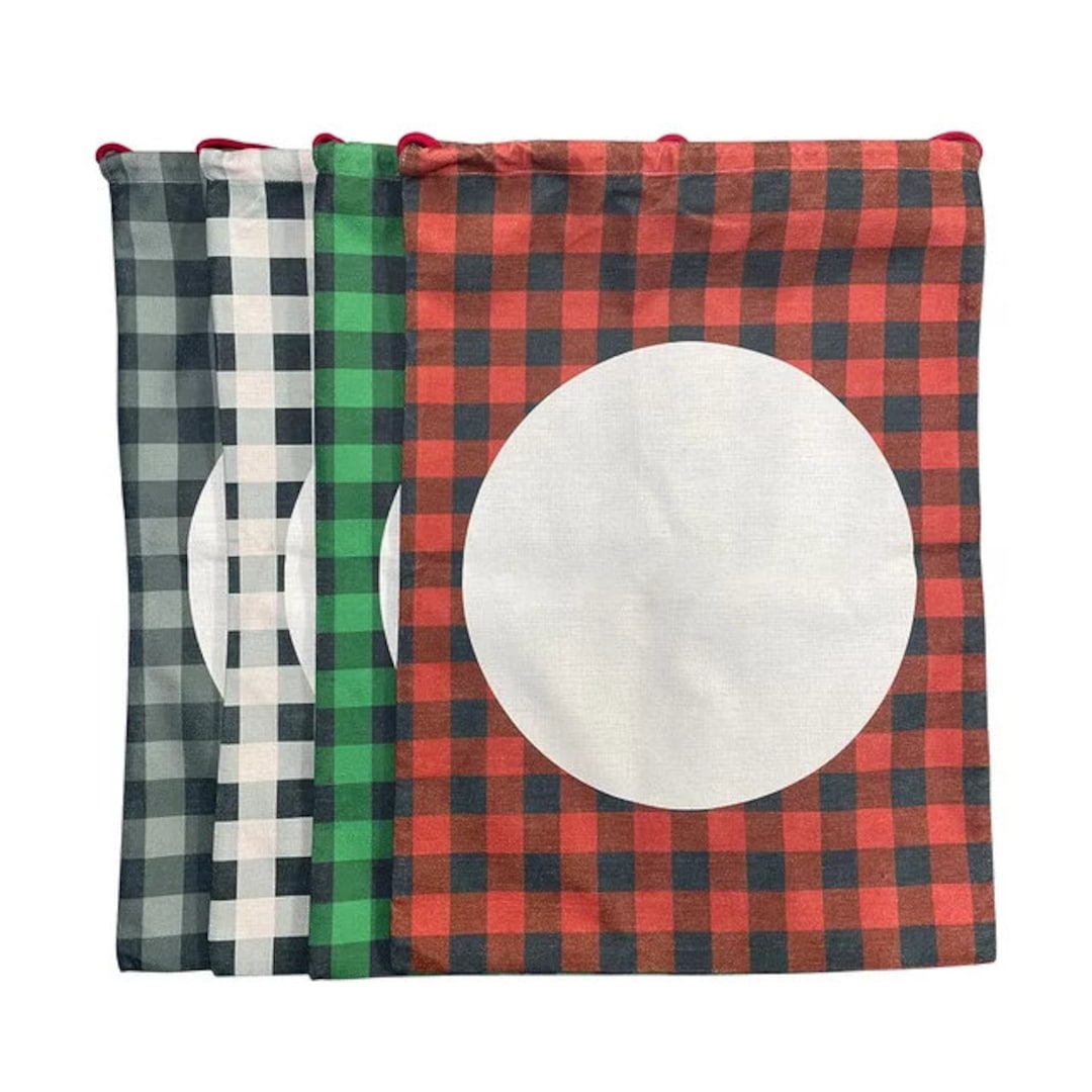 Jumbo Sublimation Buffalo Plaid Santa Sacks RTS - Etsy