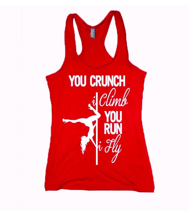 Pole Dance Tank You Crunch I Climb Cotton Blend Tank Top. Aerial ...