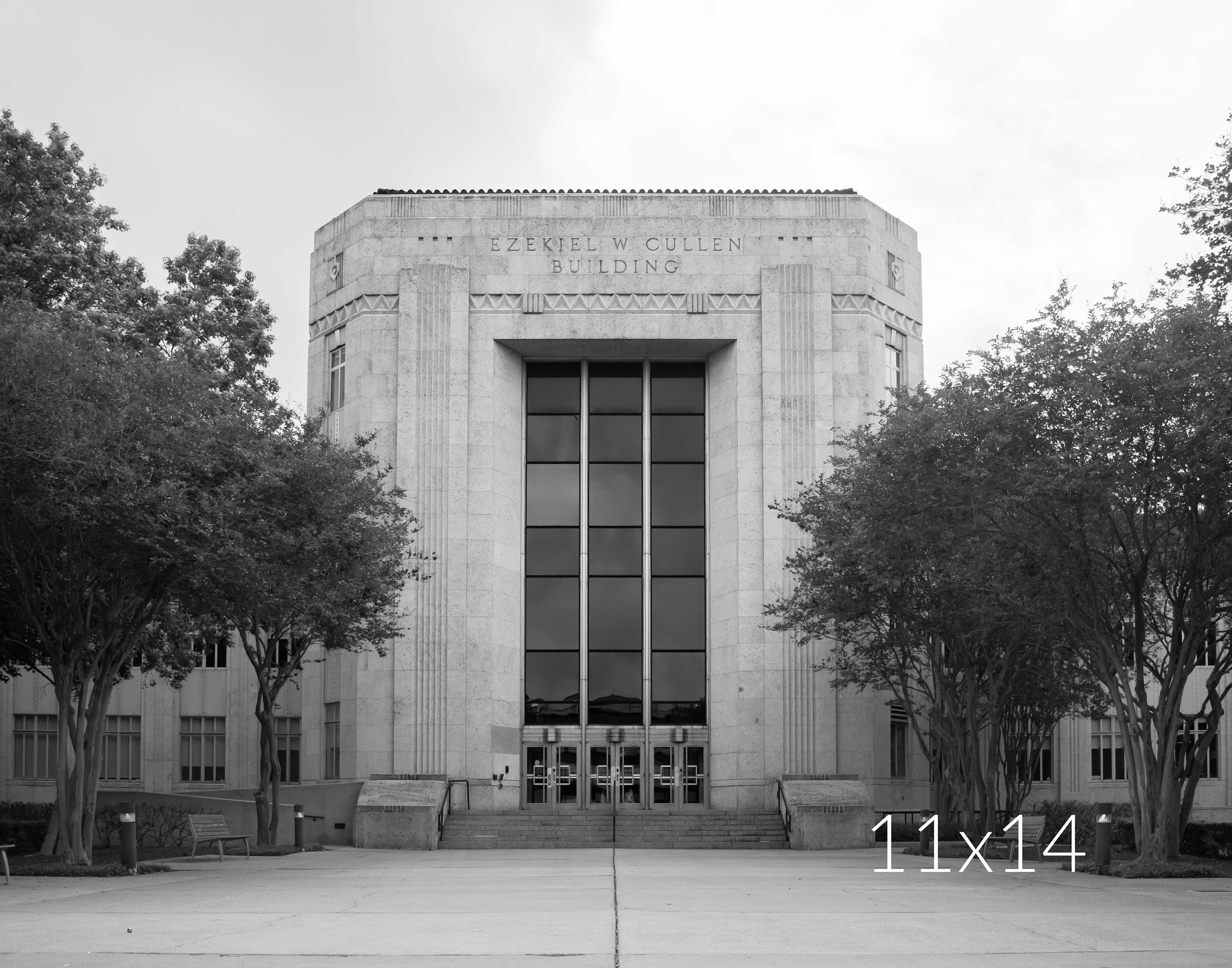 University of Houston Black and White Print: Ezekiel Cullen Building - Etsy