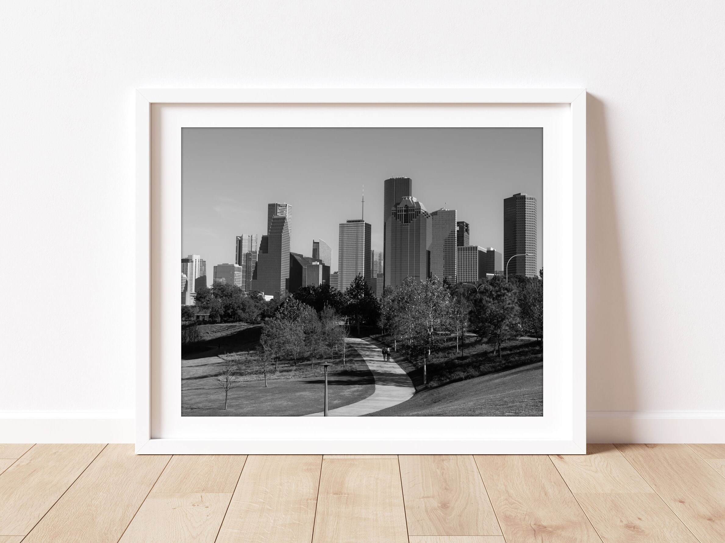 Black and White Houston Print, Skyline Photography, Downtown Houston ...