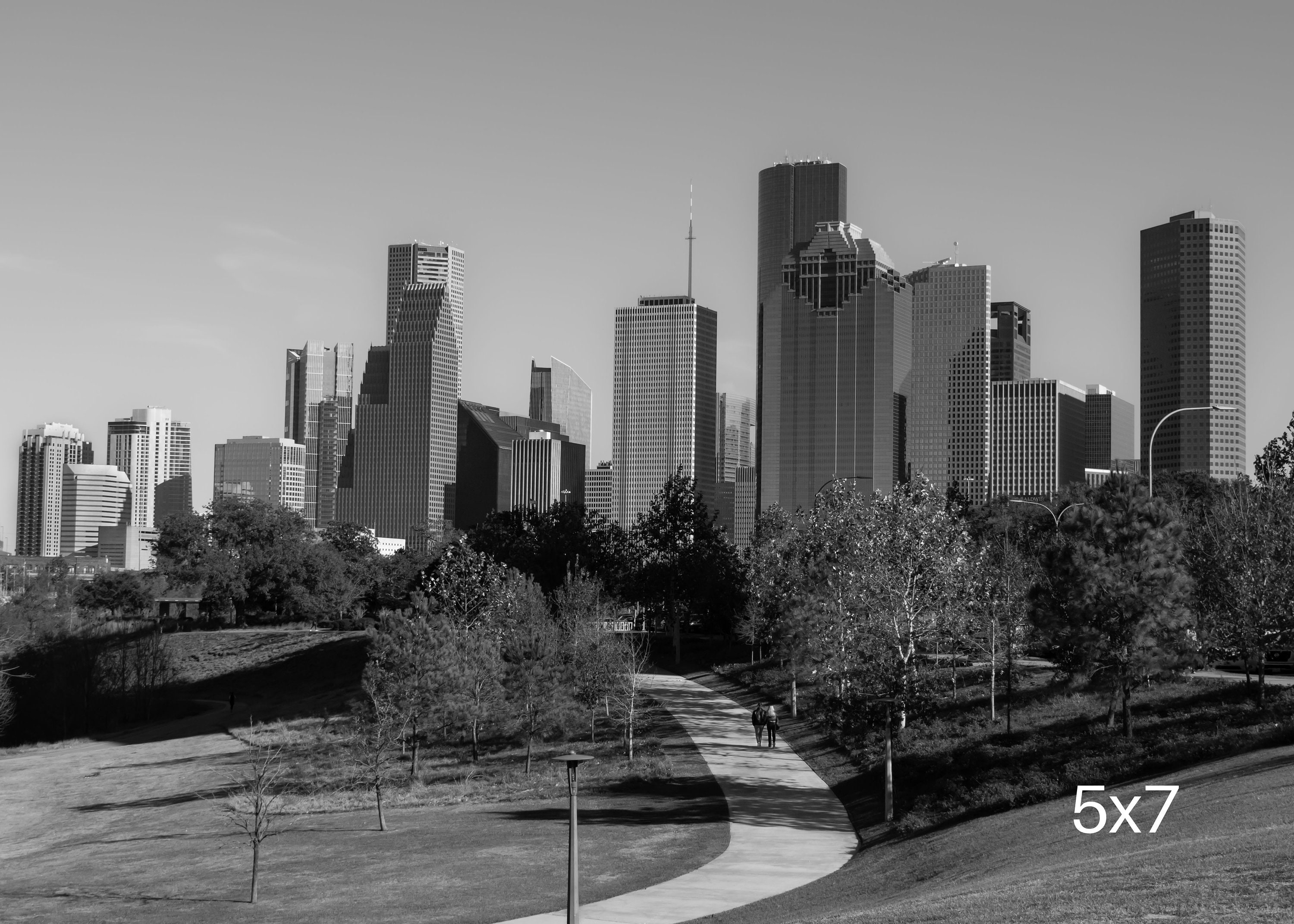 Black and White Houston Print, Skyline Photography, Downtown Houston ...