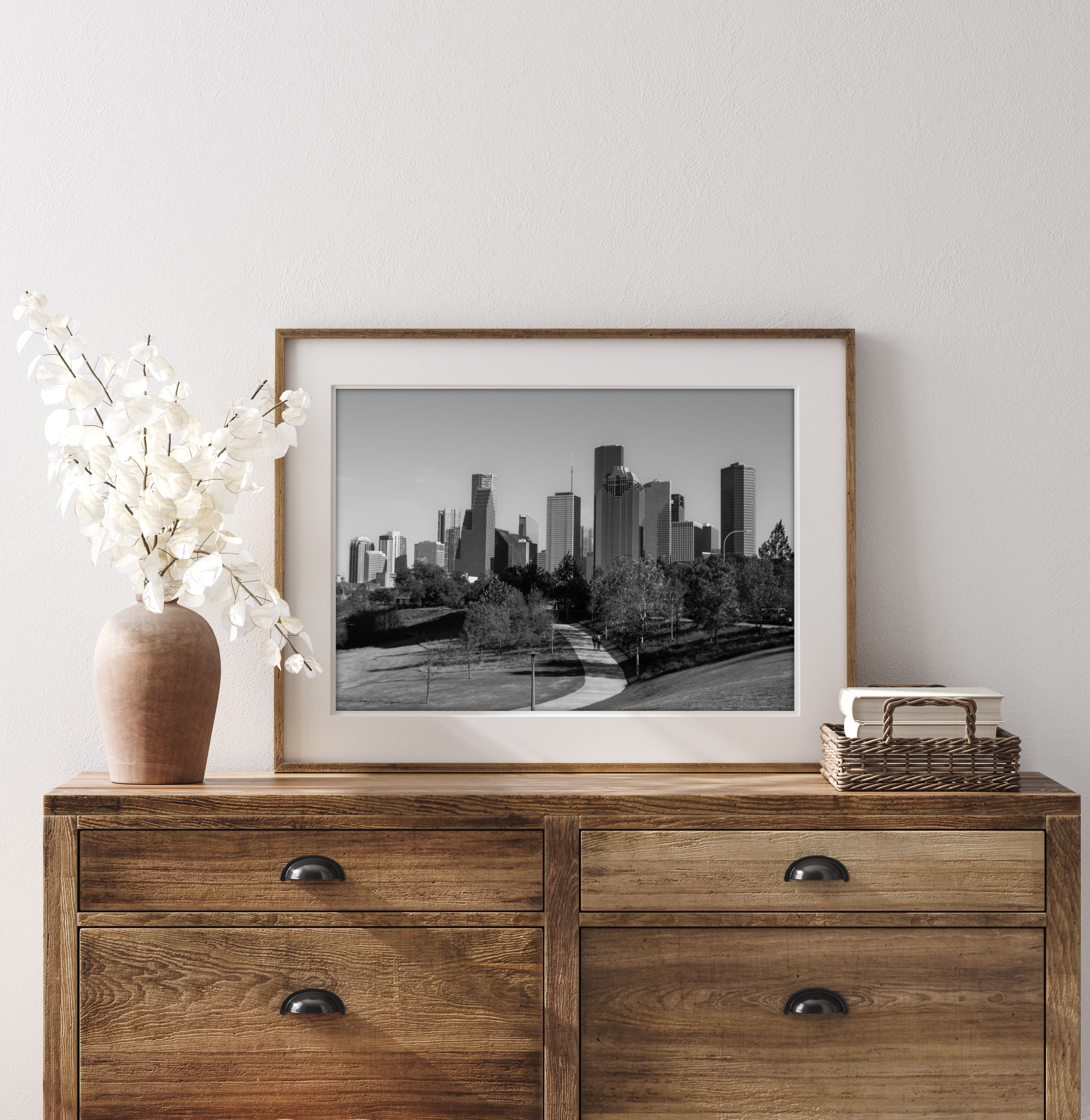 Black and White Houston Print, Skyline Photography, Downtown Houston ...