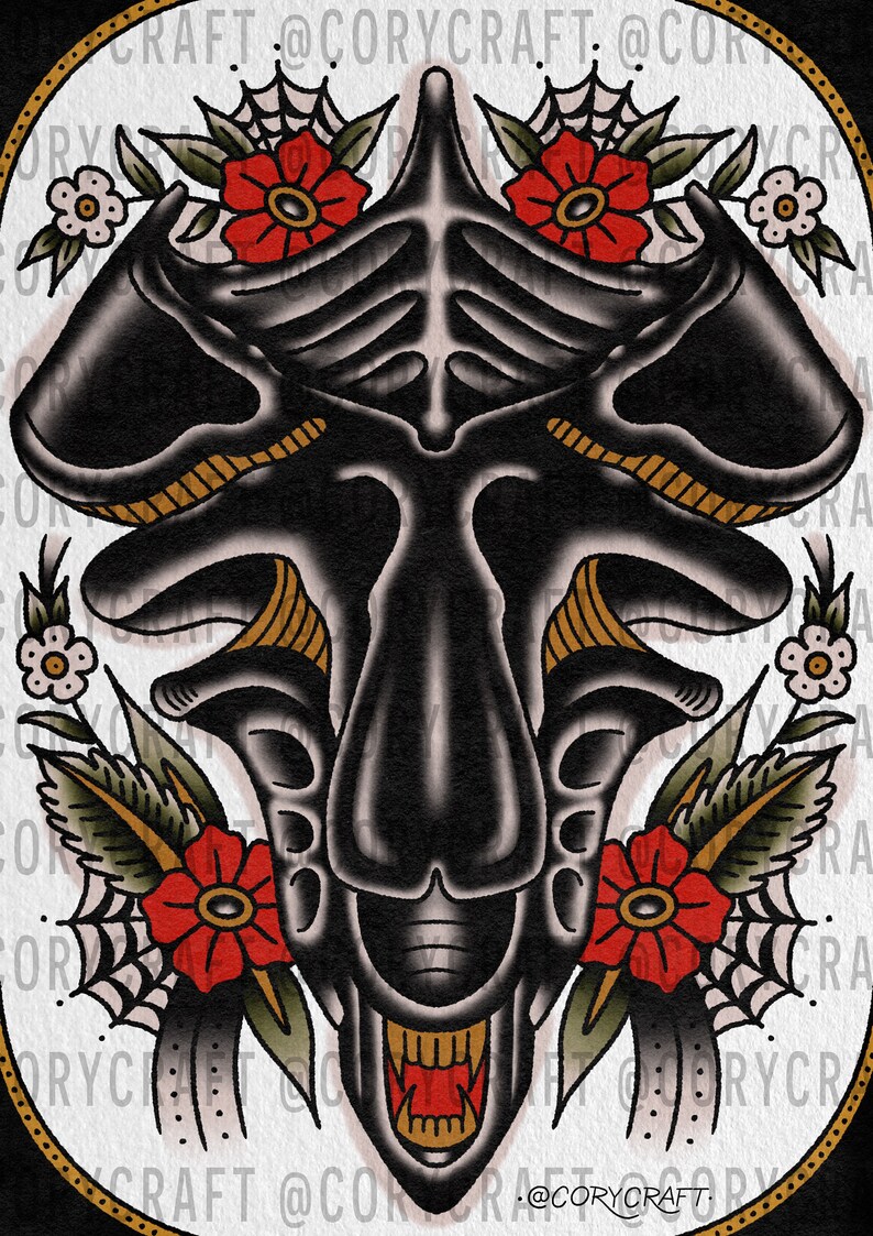 Alien Queen Tattoo Art Print | Etsy