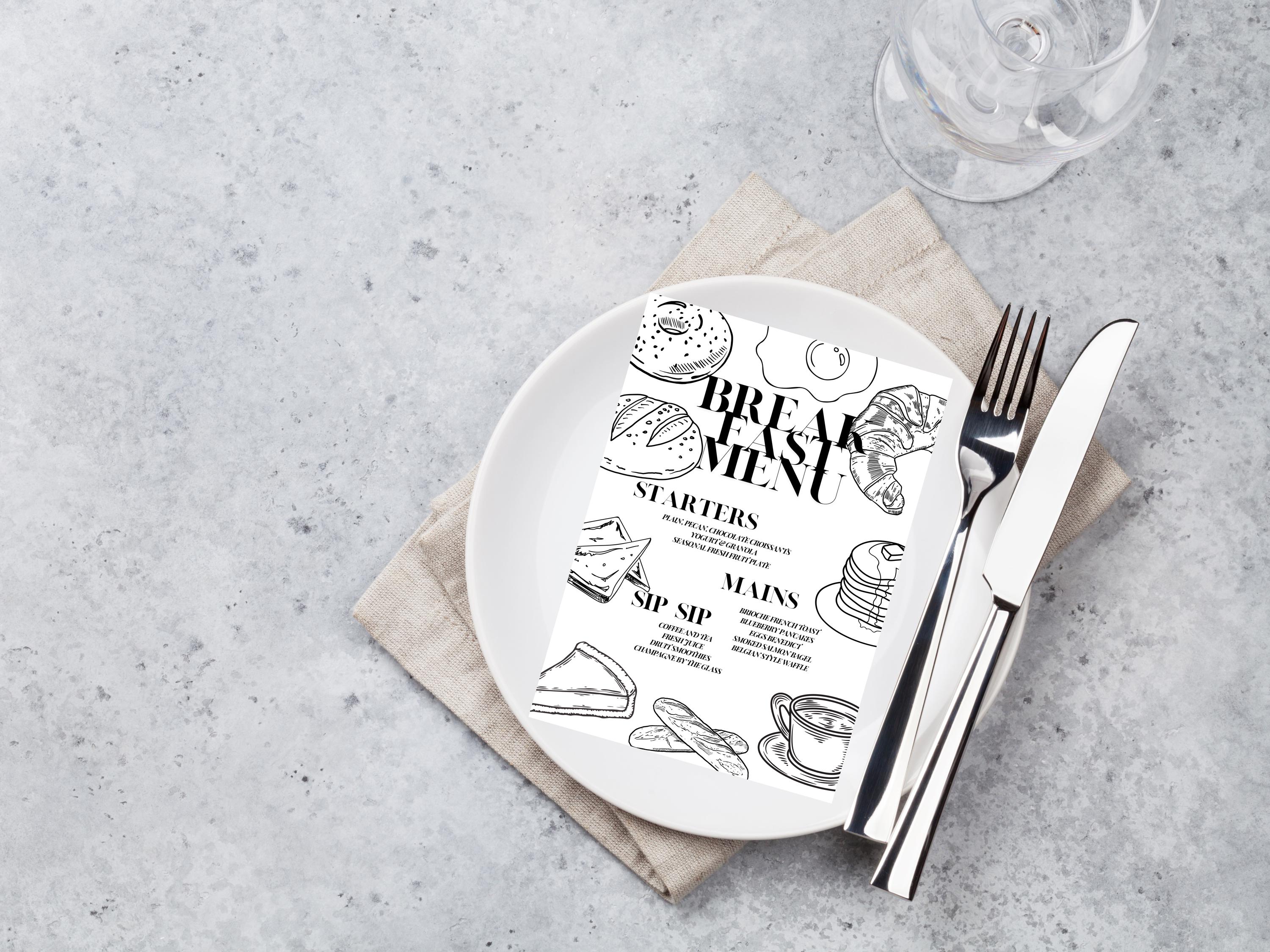 Breakfast Club Canva Menu Template - Etsy