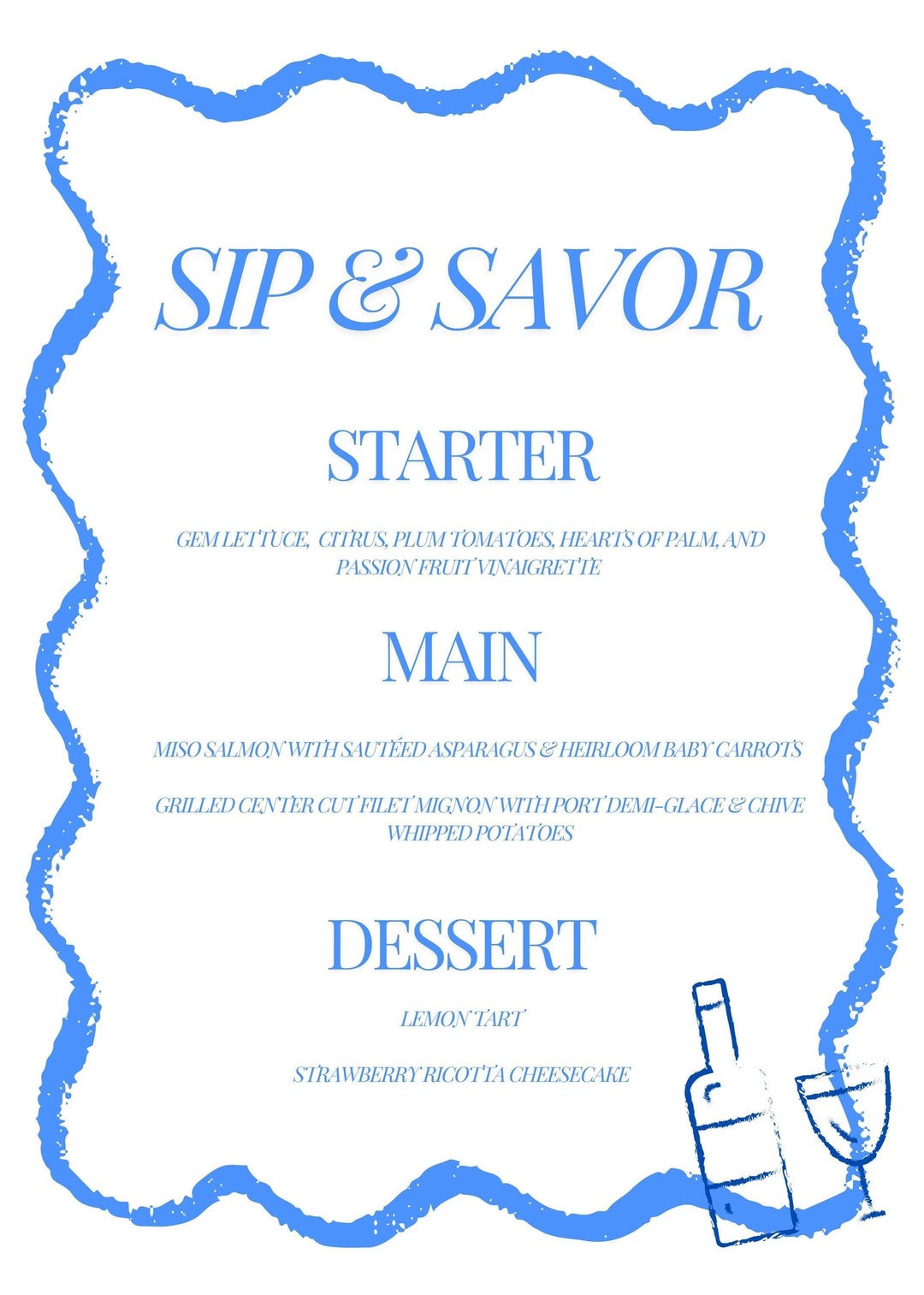 Modern Italian Canva Coastal Blue Menu Template - Etsy