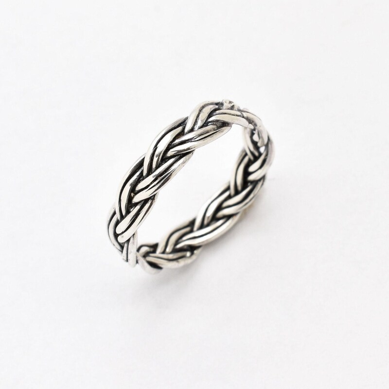 Silver Braided Ring - Etsy