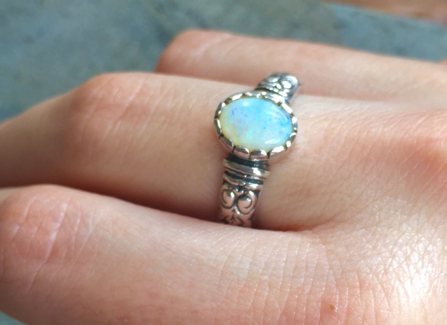 Opal Ring Natural Opal Ring Australian Opal Natural Opal | Etsy