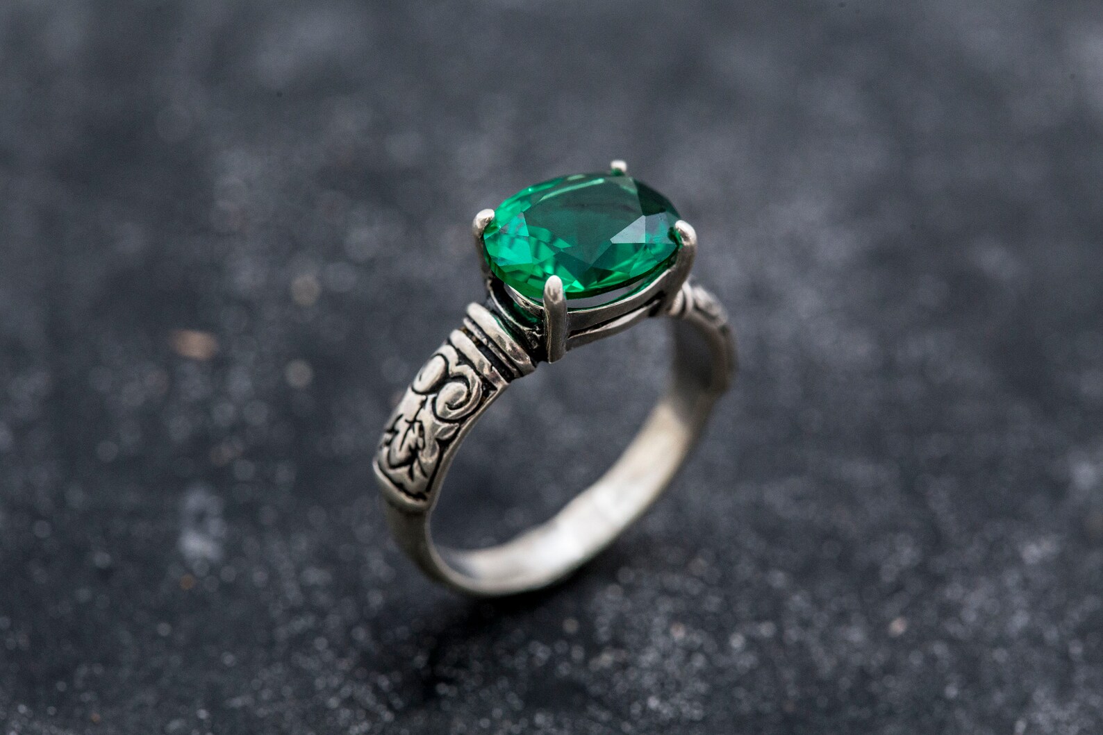 Emerald Ring Vintage Emerald Ring Emerald Green Ring | Etsy