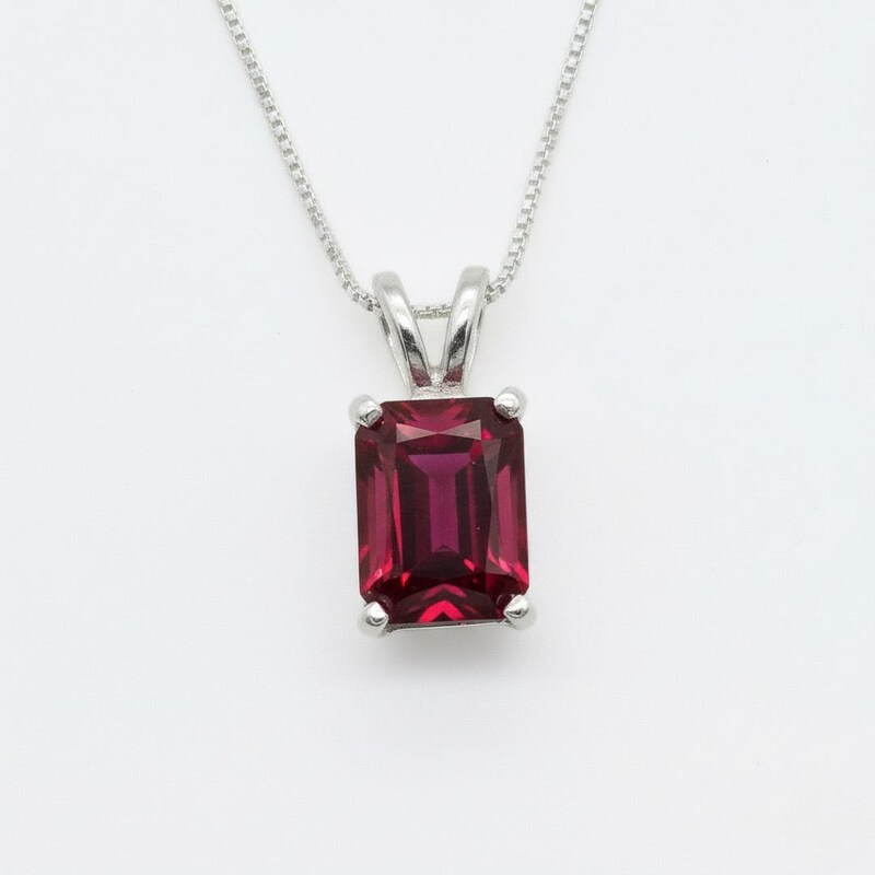 Ruby Stone Rectangular - Etsy UK