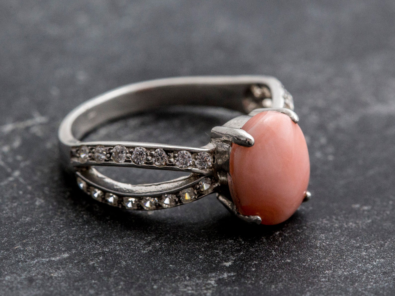 Coral Ring Natural Coral Ring March Birthstone Angel Skin - Etsy