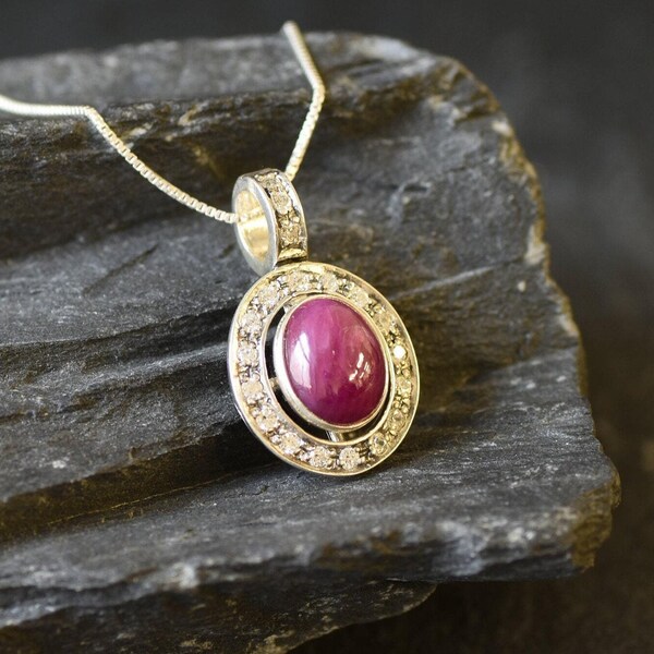 Natural Ruby Pendant - Etsy