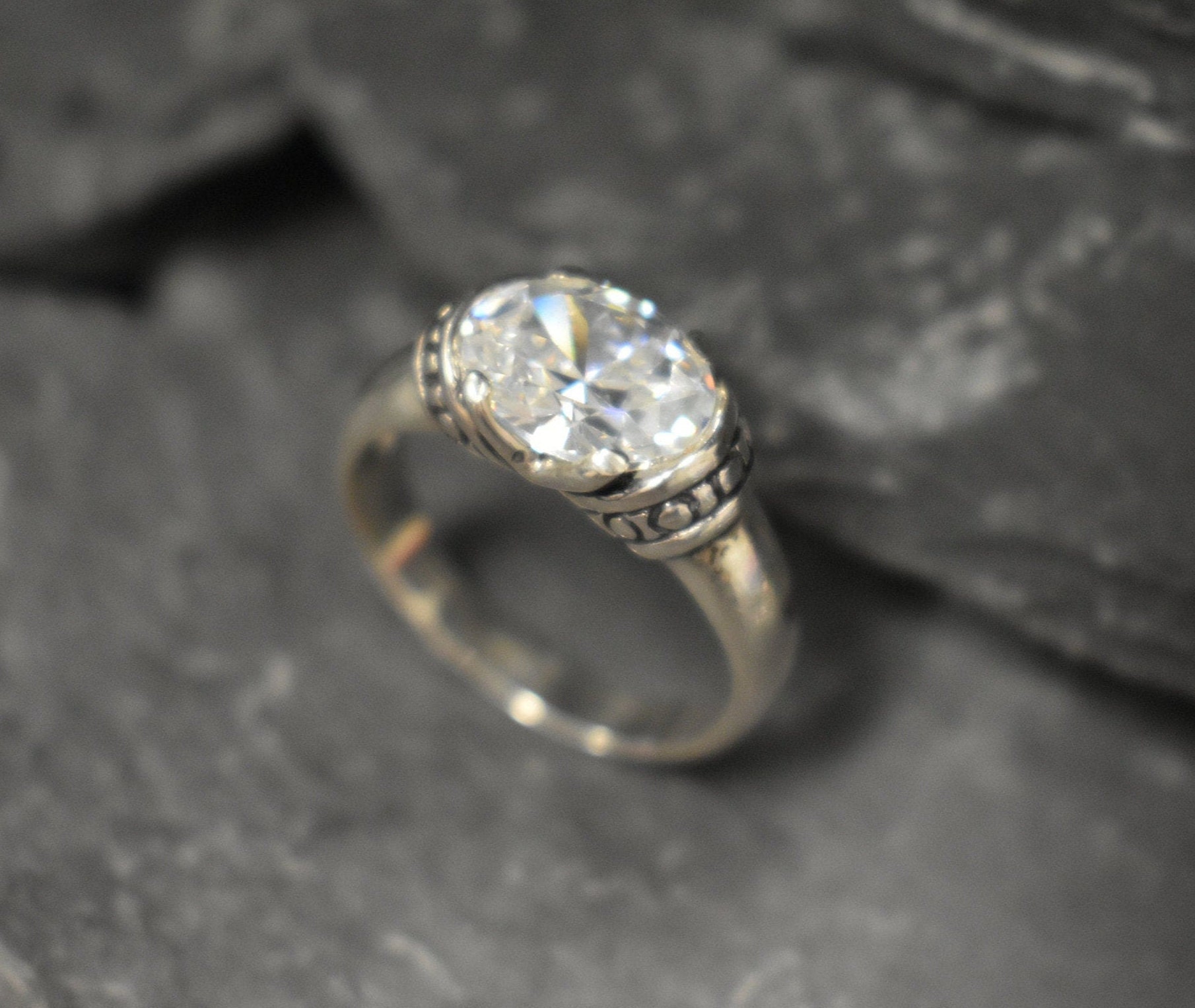 Bohemian Ring Diamond Ring Created CZ Diamond Vintage Ring | Etsy
