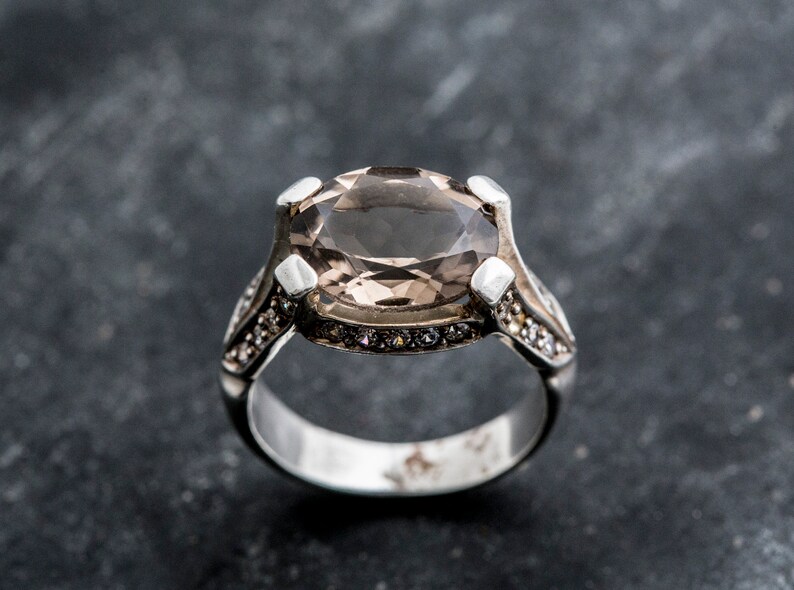 Large Topaz Ring Smoky Topaz Ring Natural Topaz Ring - Etsy