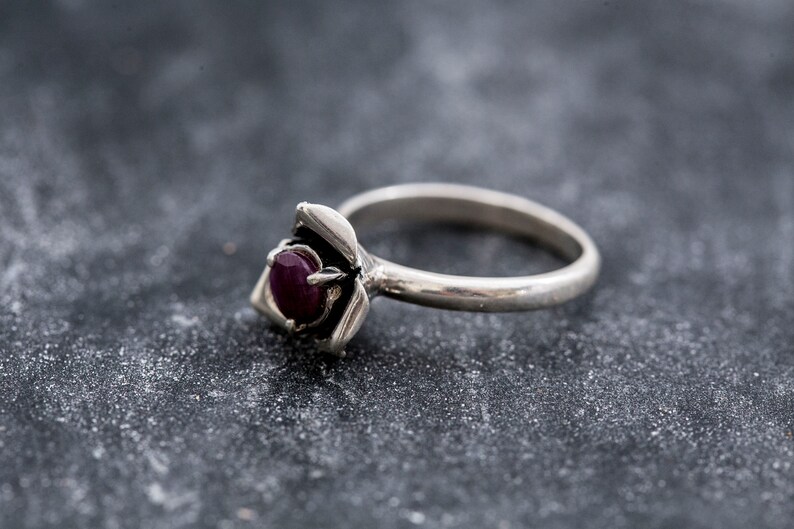 Red Rose Ring Real Ruby Ring Flower Ring Natural Ruby | Etsy