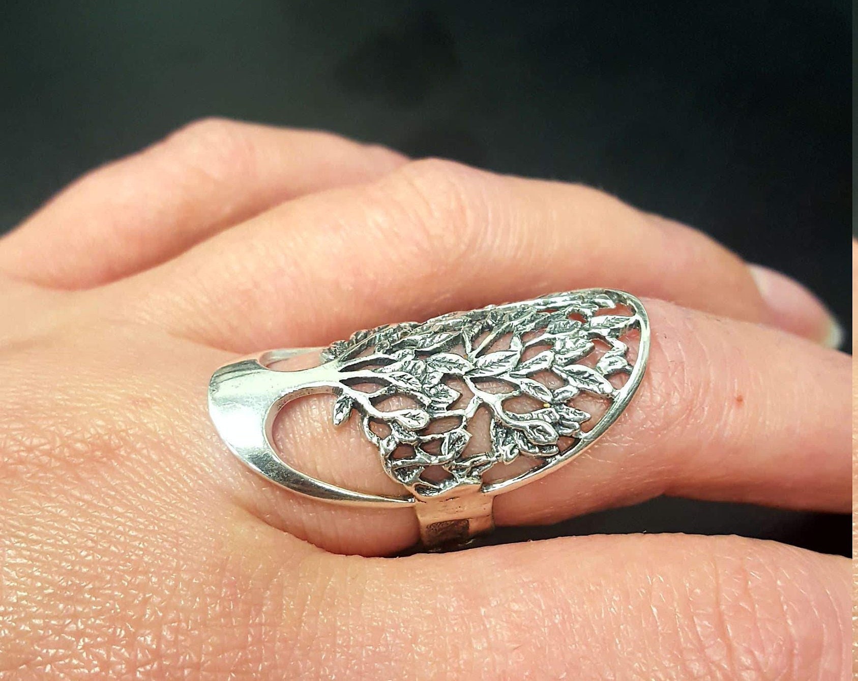 Silver Tree Ring Tree of Life Ring Vintage Ring Artistic | Etsy UK