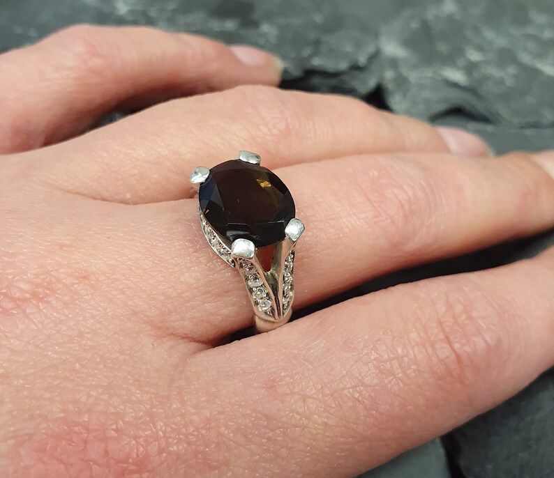 Large Topaz Ring Smoky Topaz Ring Natural Topaz Ring - Etsy