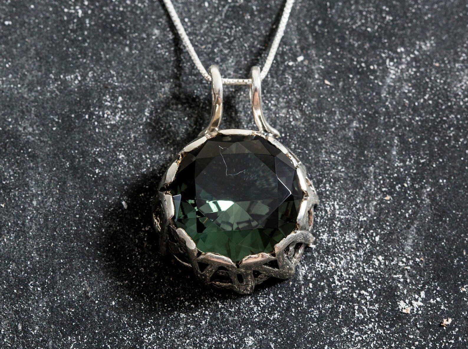 Green Diamond Pendant Created Diamond Large Green Pendant | Etsy