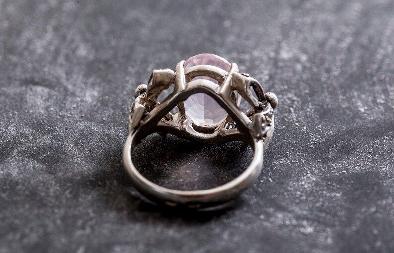 Rose Quartz Ring January Birthstone Ribbon Ring Pink | Etsy