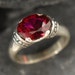 Tribal Ruby Ring, Created Ruby, Red Vintage Ring, Horizontal Ring, Antique Ring, 3 Carat Ruby ...