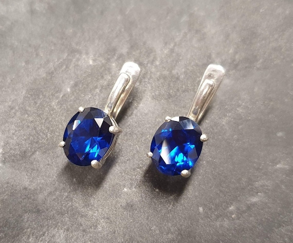 Sapphire earrings etsy store