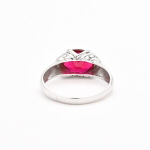 Tribal Ruby Ring, Created Ruby, Red Vintage Ring, Horizontal Ring, Antique Ring, 3 Carat Ruby ...