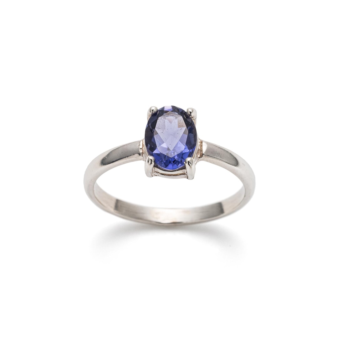 Iolite Ring, Natural Iolite Ring, Violet Ring, Promise Ring, Solid ...