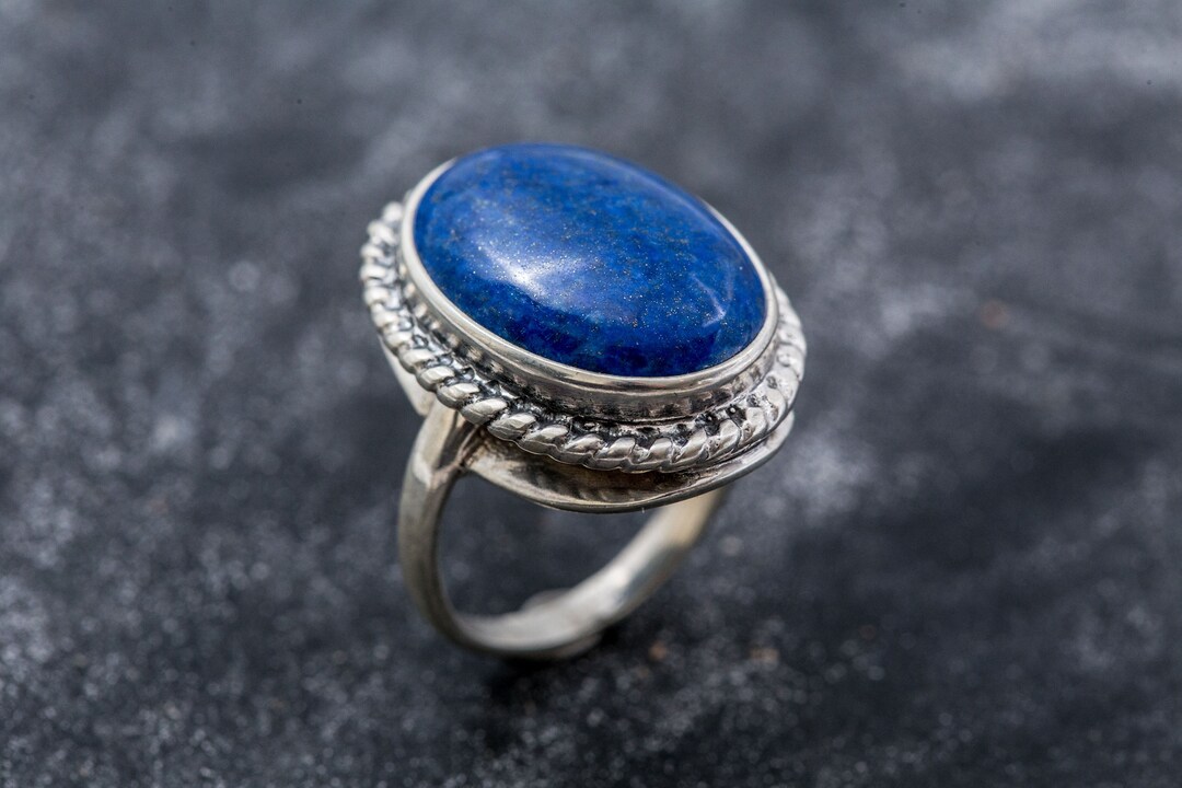 Large Lapis Ring, Lapis Lazuli Ring, Natural Lapis Lazuli, Blue Ring ...